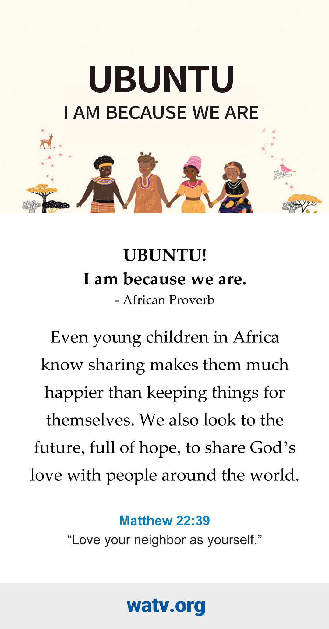 UBUNTU, I Am Because We Are - Card News
