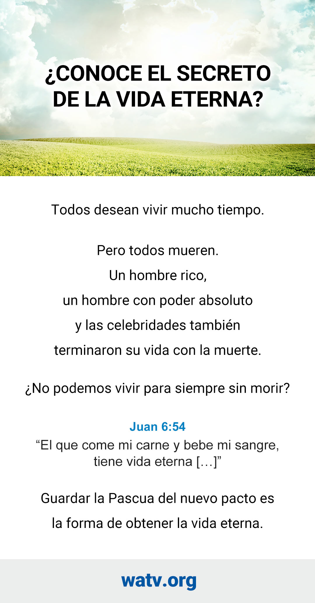 ¿Conoce el secreto de la vida eterna? - Noticias en tarjetas